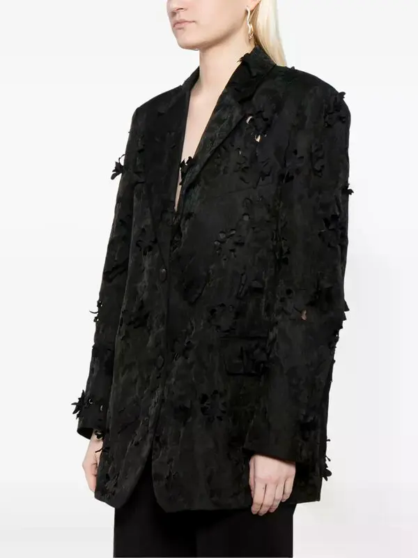 JNBY Floral Appliqué Single-breasted Blazer