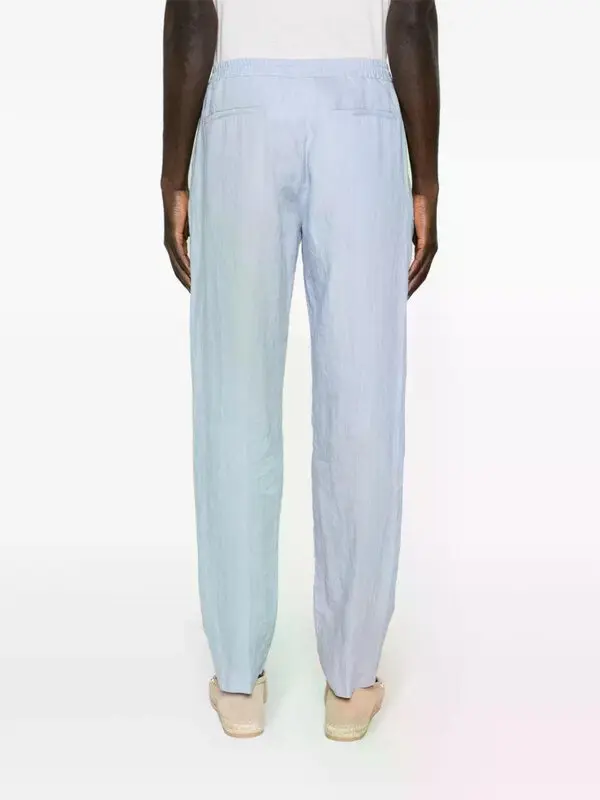 Canali Mid-rise Tapered Linen Trousers