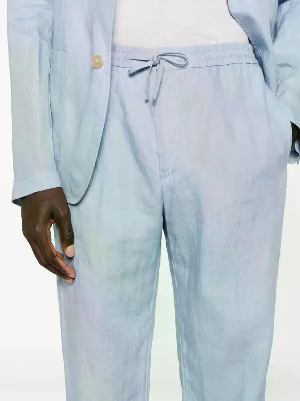 Canali Mid-rise Tapered Linen Trousers