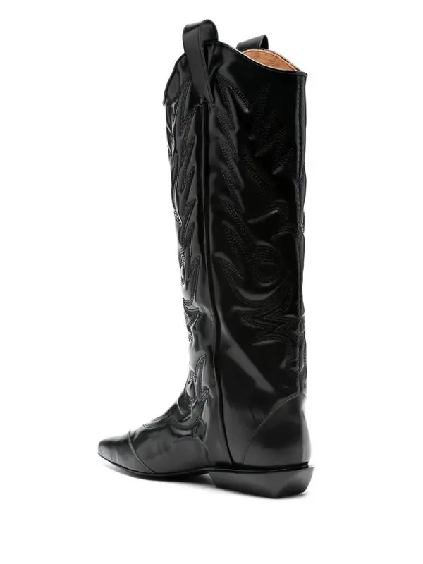 Toga Calf Leather Patent Finish Knee High Cowboy Boots