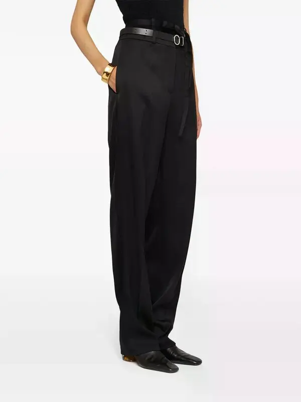 JIL SANDER Belted Wide Leg Tailored Trousers
