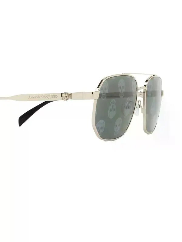Alexander McQueen Skull Print Aviator Sunglasses