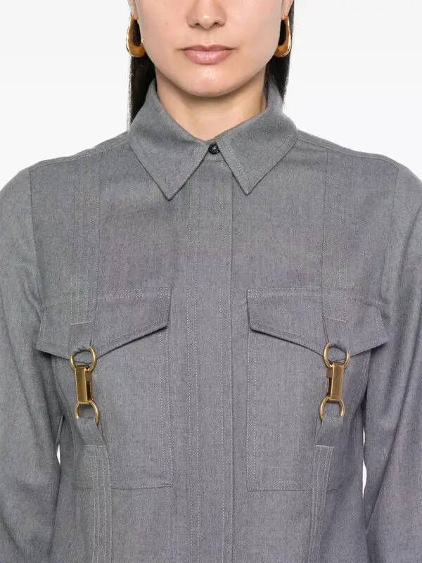Stella McCartney Clasp-embellished Wool Shirt