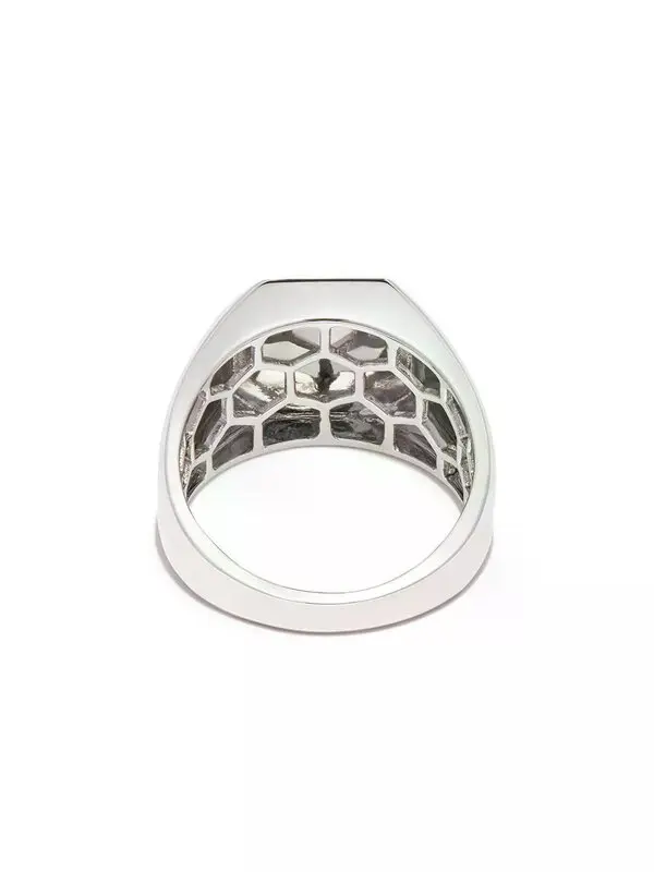Shay 18k White Gold Champion Initial Ring
