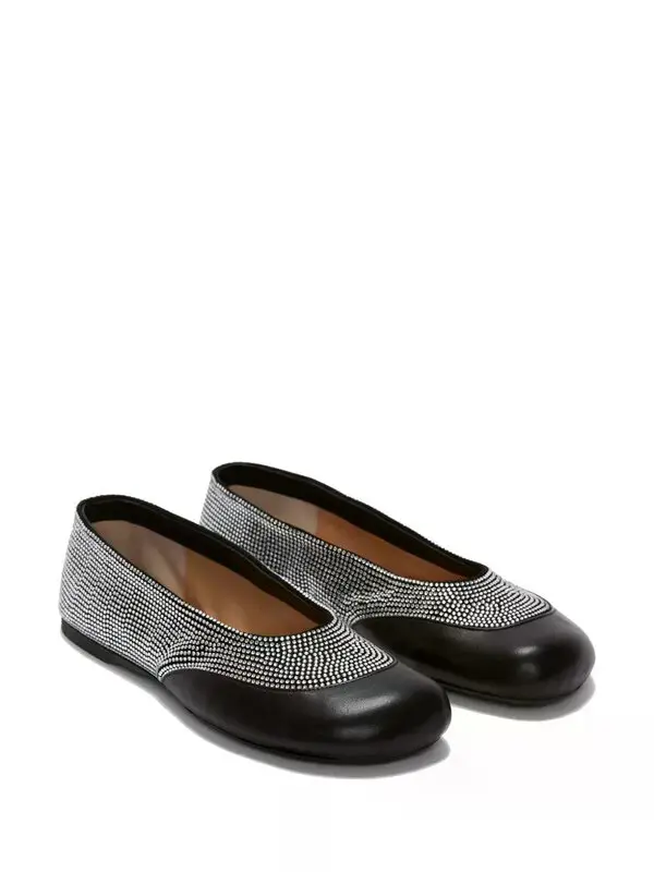 JW Anderson Crystal-embellished Ballerina Flats - Black