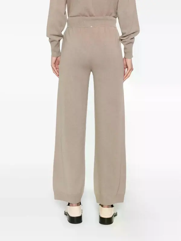 Lorena Antoniazzi Sand Beige Virgin Wool-cashmere-silk Blend Drawstring Sweatpants