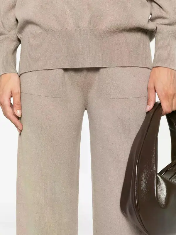 Lorena Antoniazzi Sand Beige Virgin Wool-cashmere-silk Blend Drawstring Sweatpants
