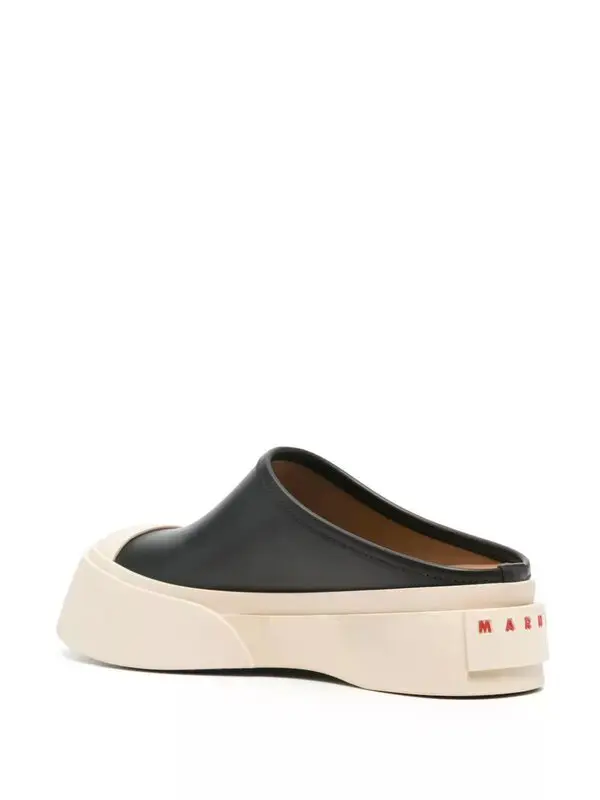 Marni Mary Jane Leather Mules - Black