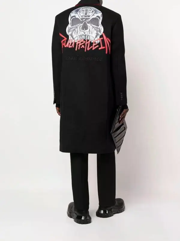 Philipp Plein Graffiti Print Single-breasted Coat
