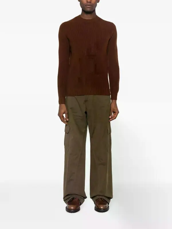 DELL'OGLIO Ribbed-knit Crew-neck Jumper