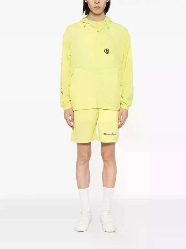 GROUND ZERO Logo-print Lightweight Hooded Jacket - Yellow