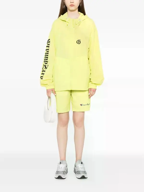 GROUND ZERO Logo-print Lightweight Hooded Jacket - Yellow