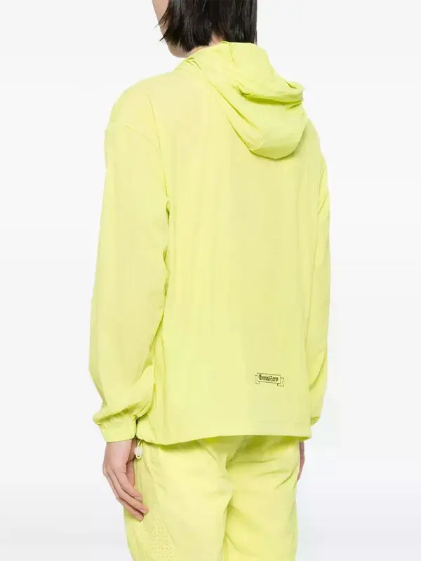 GROUND ZERO Logo-print Lightweight Hooded Jacket - Yellow