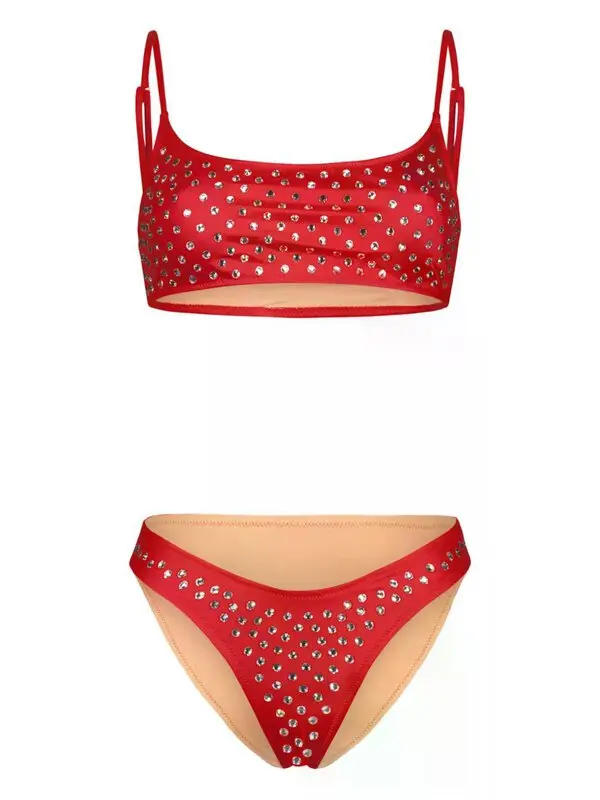 PARAMIDONNA Embellished Bikini Set - Red