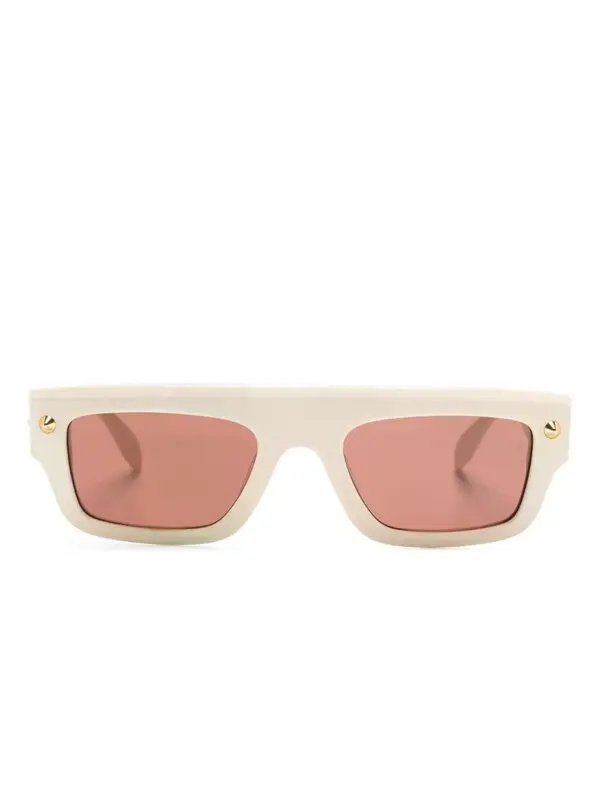 Alexander McQueen Rectangle-frame Sunglasses - Neutrals