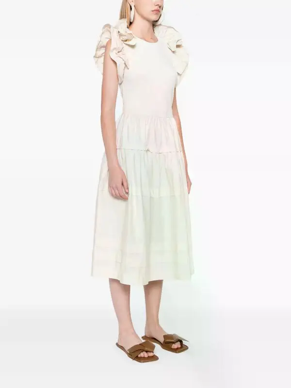 Ulla Johnson Francine Midi Dress With Ruffle Cuffs - Neutrals