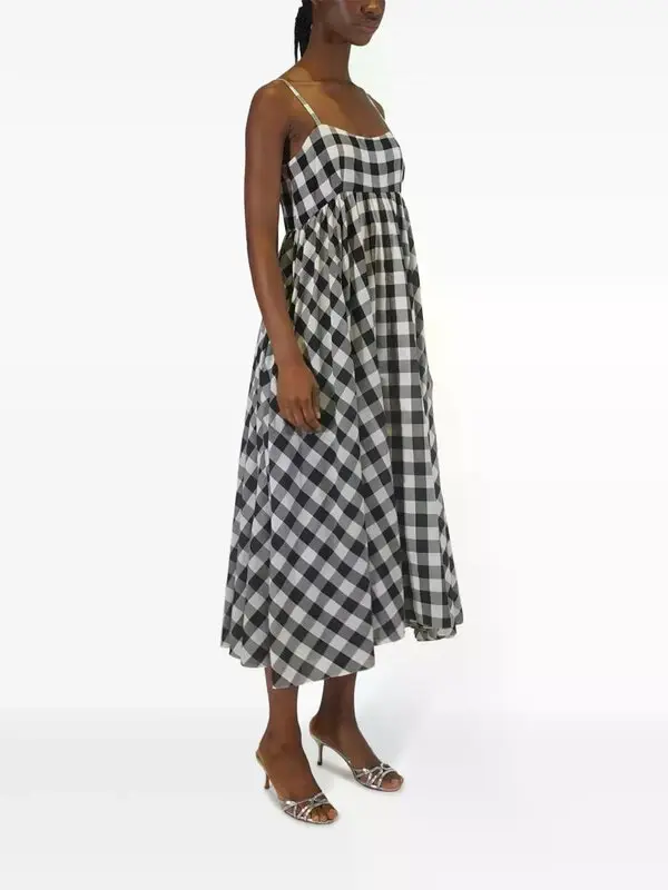 Azeeza Rachel Gingham Check Midi Dress - Black