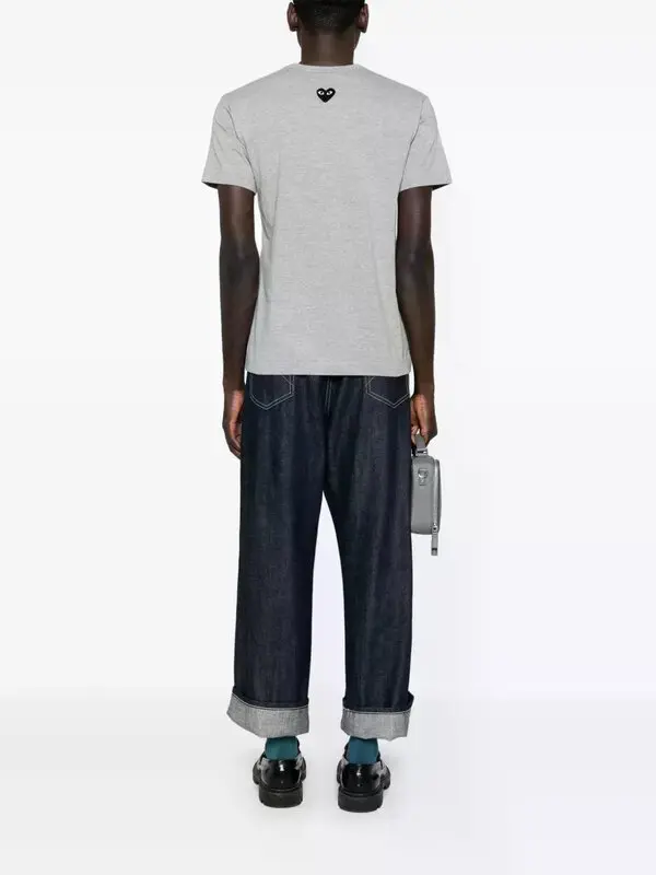 Play Comme Des Garcon Signature Heart-patch T-shirt