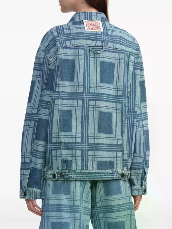 CHARLES JEFFREY Tartan Check-print Denim Jacket