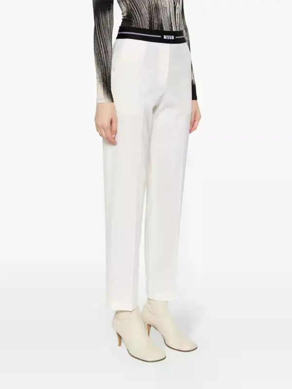 MSGM Logo Waistband Tapered Trousers