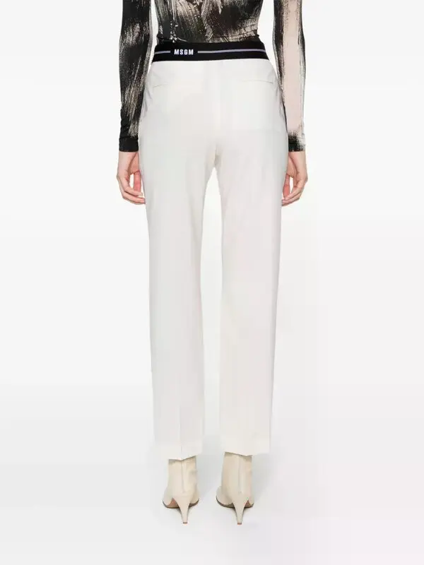 MSGM Logo Waistband Tapered Trousers