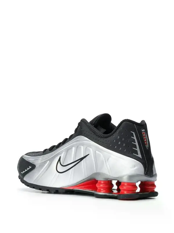 Nike Shox R4 Metallic Silver Sneakers - Black