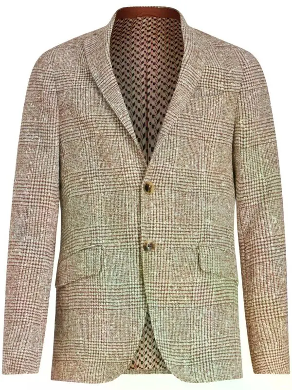 Etro Plaid-check Pattern Blazer - Neutrals