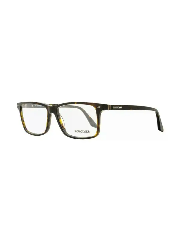 LONGINES Tortoiseshell Rectangle Frame Eyeglasses