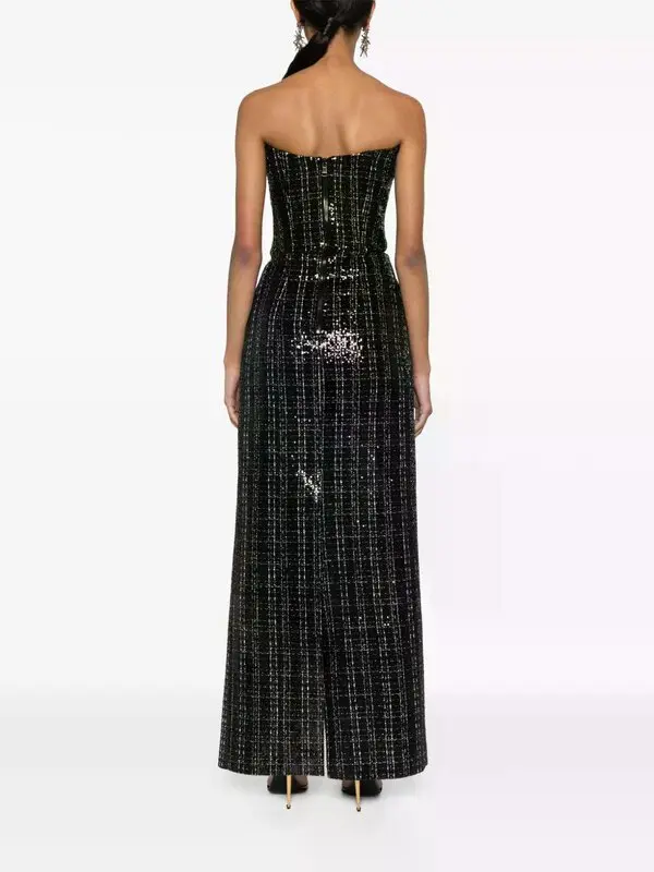 Balmain Sequinned Metallic Tweed Gown