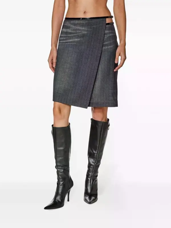 DIESEL® Pinstriped Wrap Mini Skirt