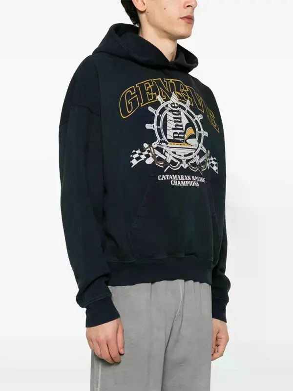 Rhude Nautical-print Cotton Hoodie
