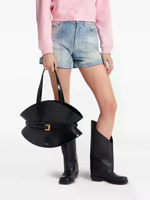 Balmain Medium Shuffle Shoulder Bag - Black