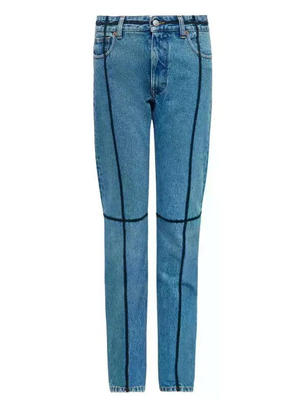 MAISON MARGIELA Contrast Stitch Straight Leg Jeans - Blue