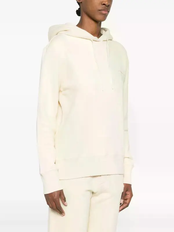 AUTRY Logo Patch Hoodie With Drawstring Hood - Neutrals