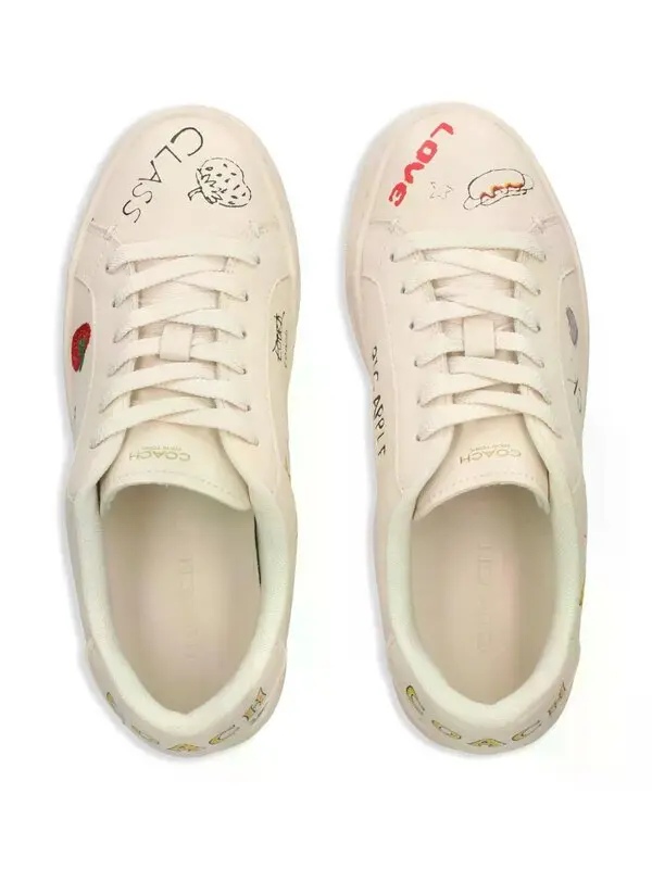 COACH Leather Lace-up Sneakers - Neutrals