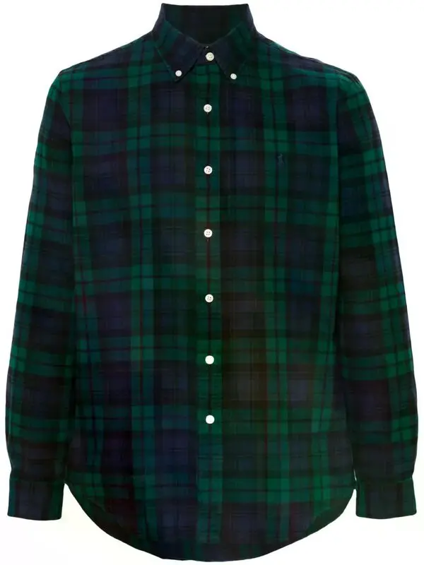 Polo Ralph Lauren Plaid Brushed Oxford Shirt - Blue
