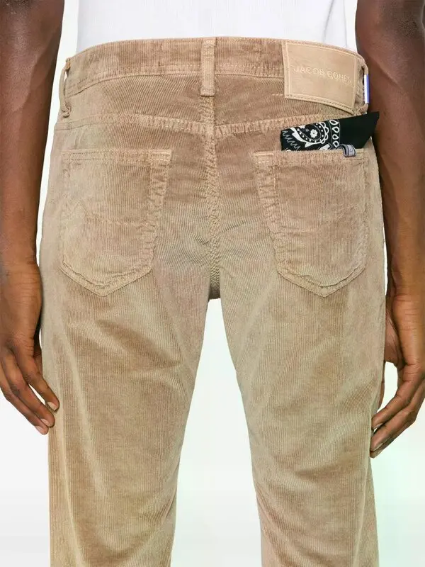 Jacob Cohen Logo-embroidered Corduroy Trousers