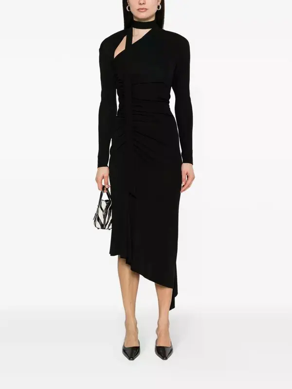 Victoria Beckham Cut-out Ruched Midi Dress