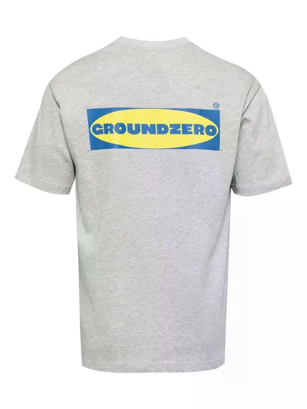 GROUND ZERO Logo-print Cotton T-shirt - Grey