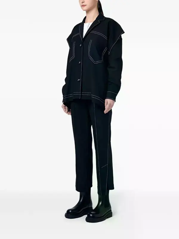 Ports 1961 Wool Blend Jacket With Contrast Stitching