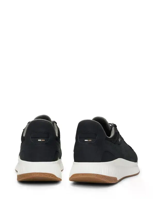 BOSS Leather Low-top Trainers With Mesh Panelling