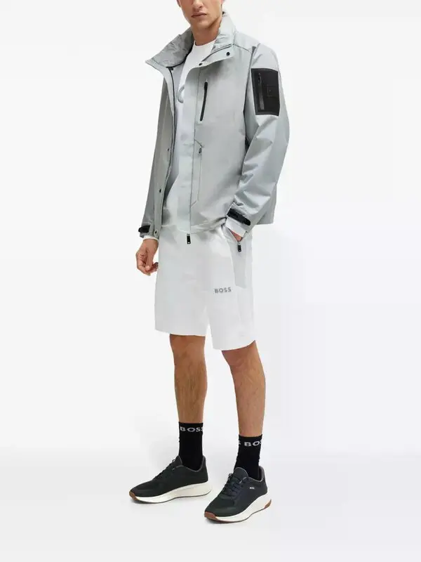 BOSS Leather Low-top Trainers With Mesh Panelling