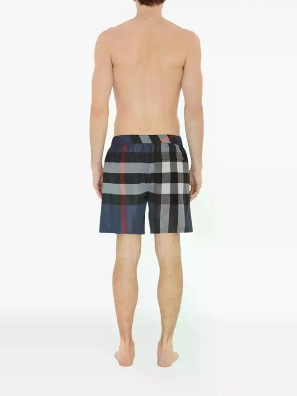 Burberry Checked Swim Shorts - Grey