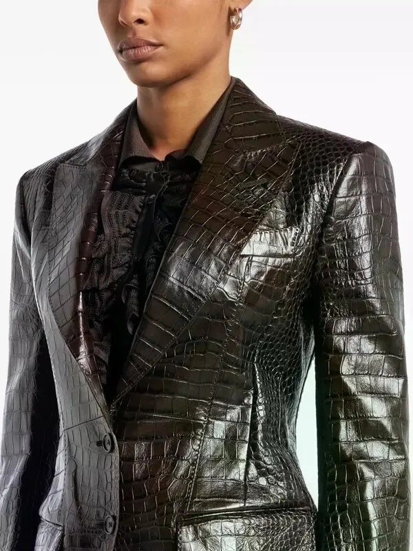 TOM FORD Snakeskin-effect Leather Blazer
