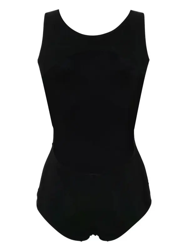 JIL SANDER Logo Print Swimsuit - Black