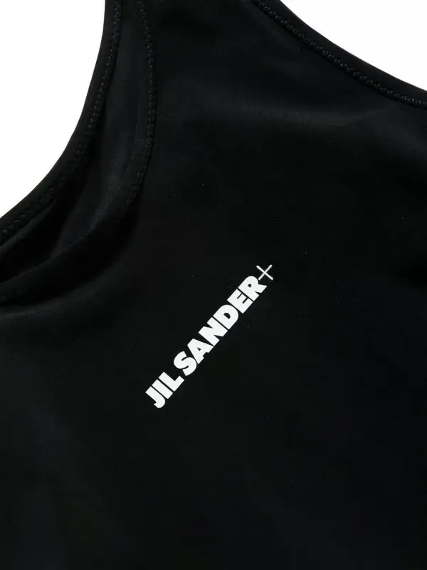 JIL SANDER Logo Print Swimsuit - Black