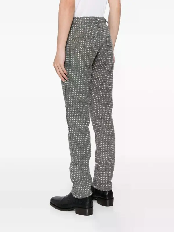 PRIVATE STOCK LABS The Worthington Trousers Charcoal Wool Blend Polka Dot Print