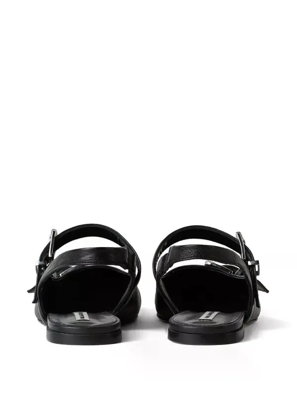Karl Lagerfeld Konnie Double Strap Leather Pumps - Black