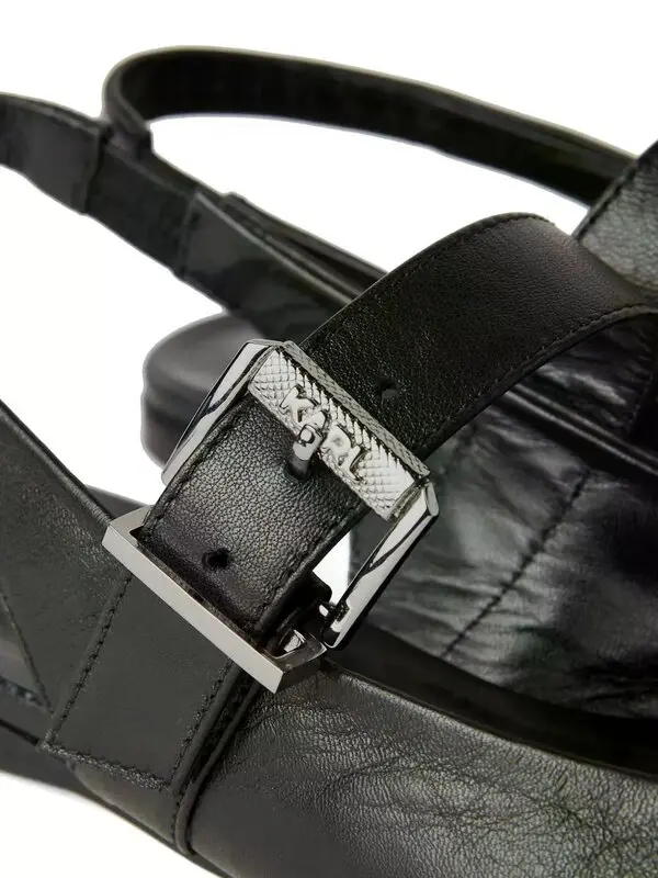 Karl Lagerfeld Konnie Double Strap Leather Pumps - Black