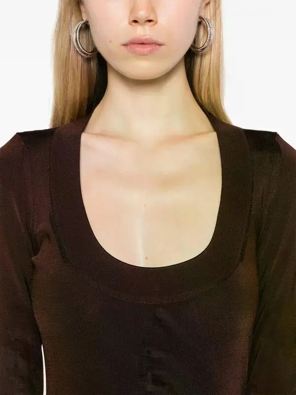 Saint Laurent Décolleté" Knit Mini Dress
